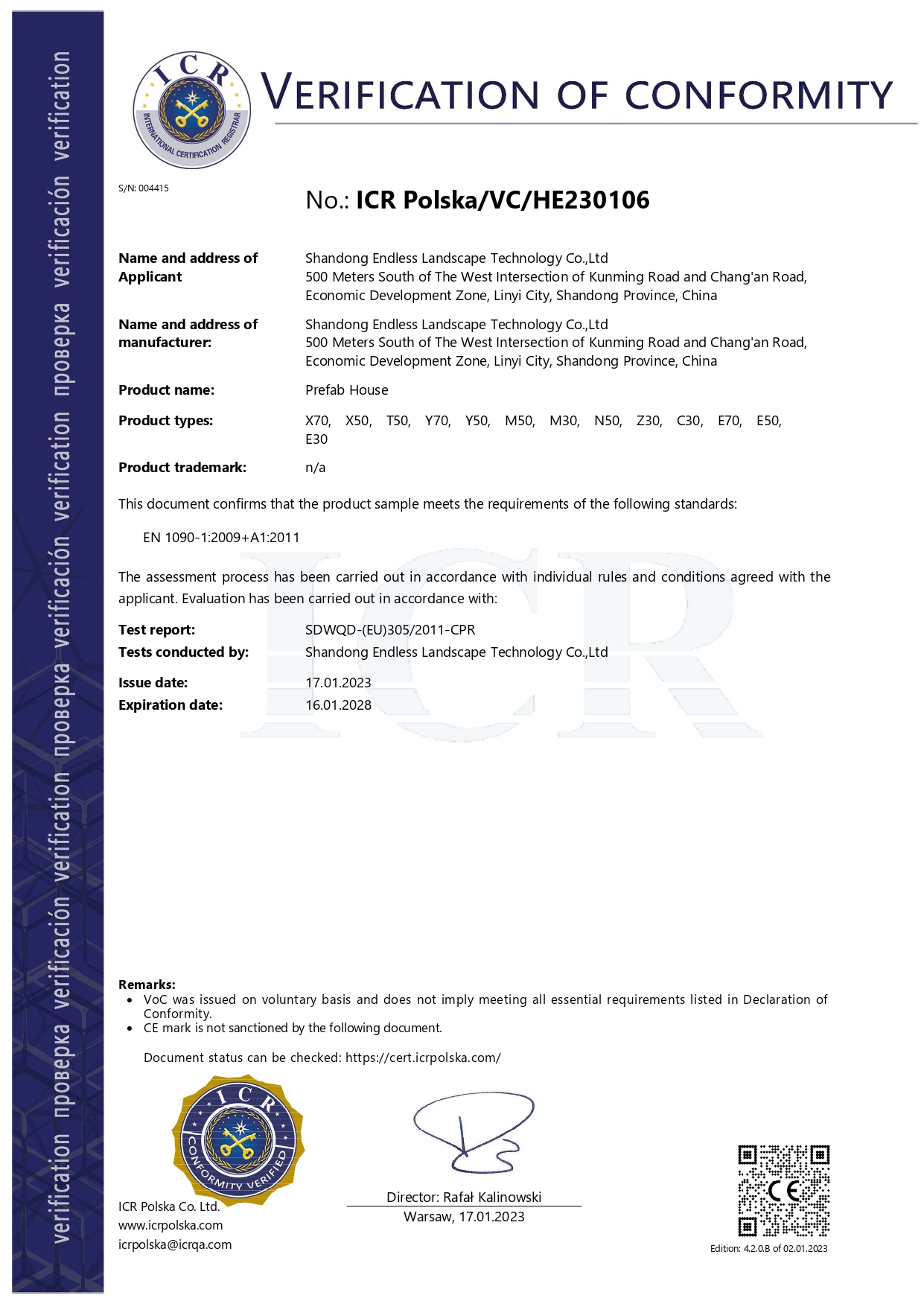 Quality Certifications | Luban Cabin Factory Standards